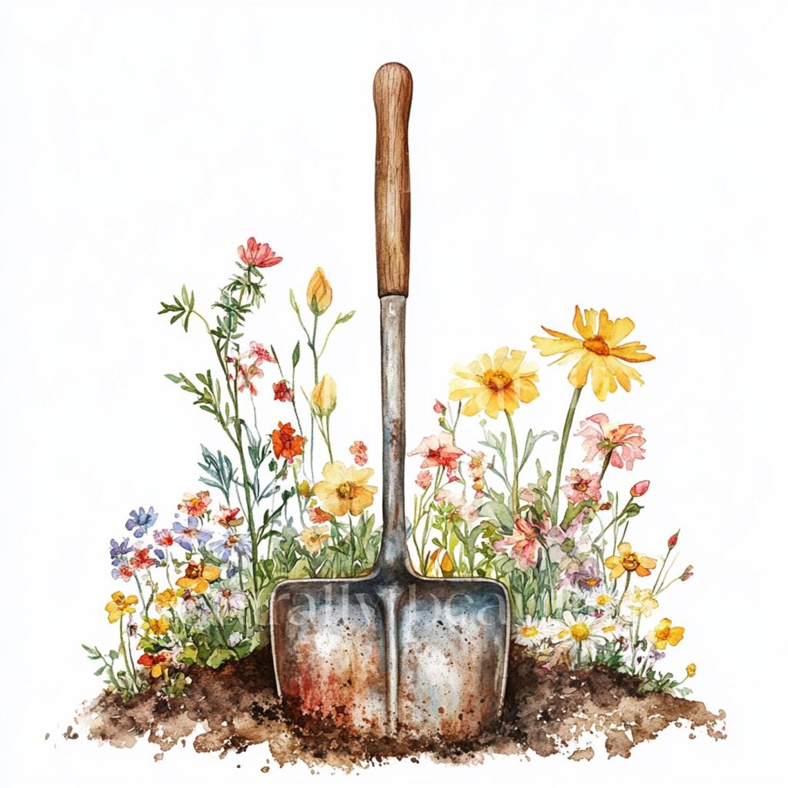 10 X Garden Spade Clipart Bundle - High Quality Jpgs - Gardening Spring ...