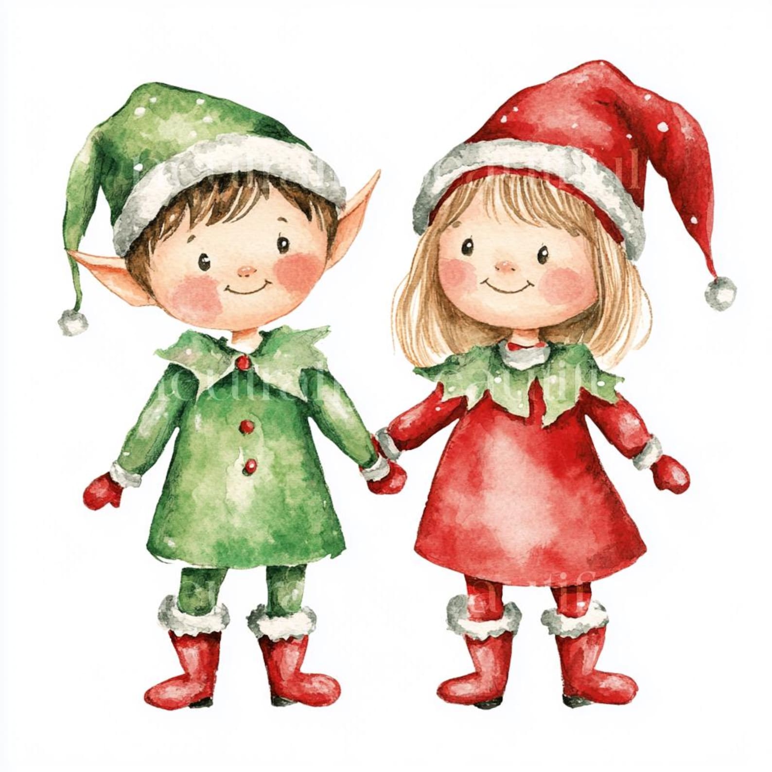 15 X Christmas Elves Clipart - High Quality Jpgs - Christmas Elf ...