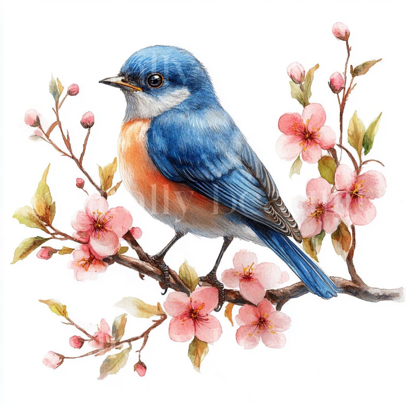 12 X Spring Bluebirds Clipart - High Quality JPG Bundle - Wild Birds ...