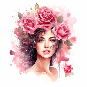 Rose Girls Watercolour Clipart - 10 High Quality Downloadable Jpegs ...