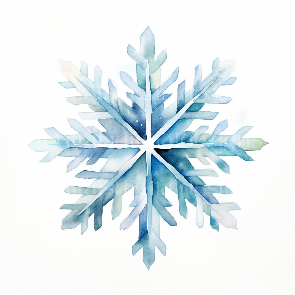Snowflake Watercolour Clipart - 10 High Quality Downloadable Jpgs ...