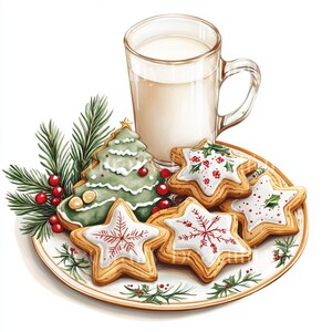 10 X Cookies & Milk for Santa Christmas Clipart Bundle - High Quality ...