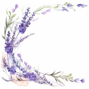20 X Lavender Borders & Edges Downloadable Clipart - Floral Frame ...