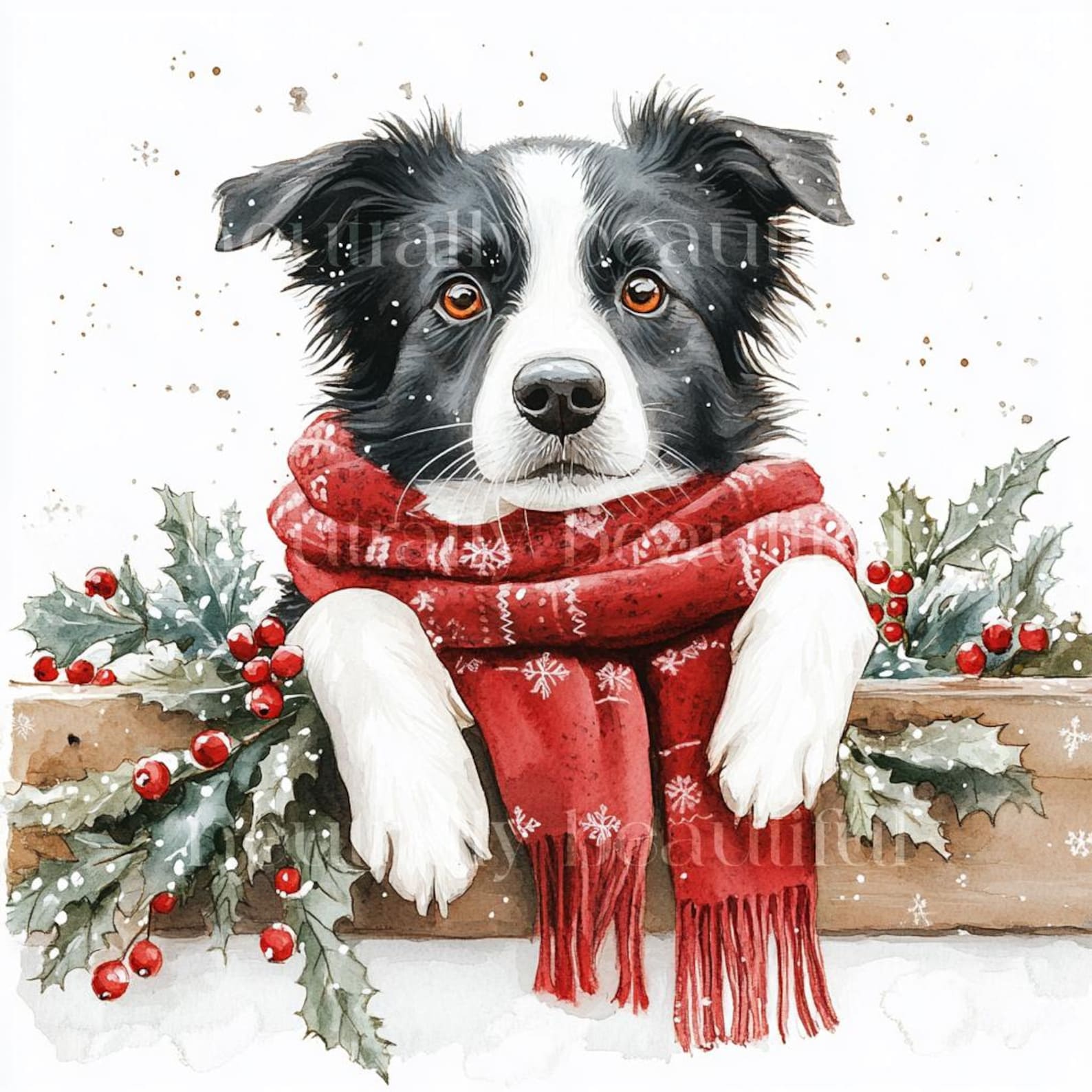 12 X Border Collie Dogs at Christmas Clipart Bundle - High Quality Jpgs ...