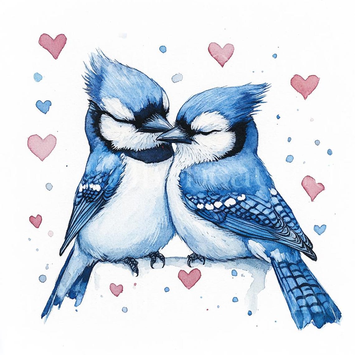 10 X Blue Jays & Hearts Clipart Bundle - High Quality Jpgs - Romantic ...
