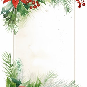 40 X Christmas Themed Borders & Edges Downloadable Papers - Watercolour ...