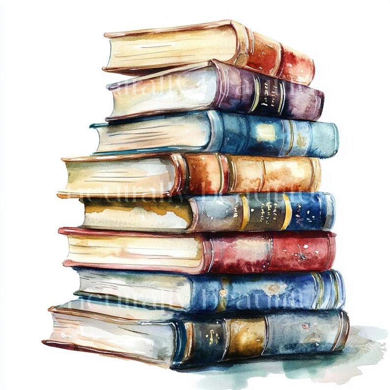 10 X Books Clipart - High Quality Jpgs - Bookish Gifts, Bookworm, Book ...