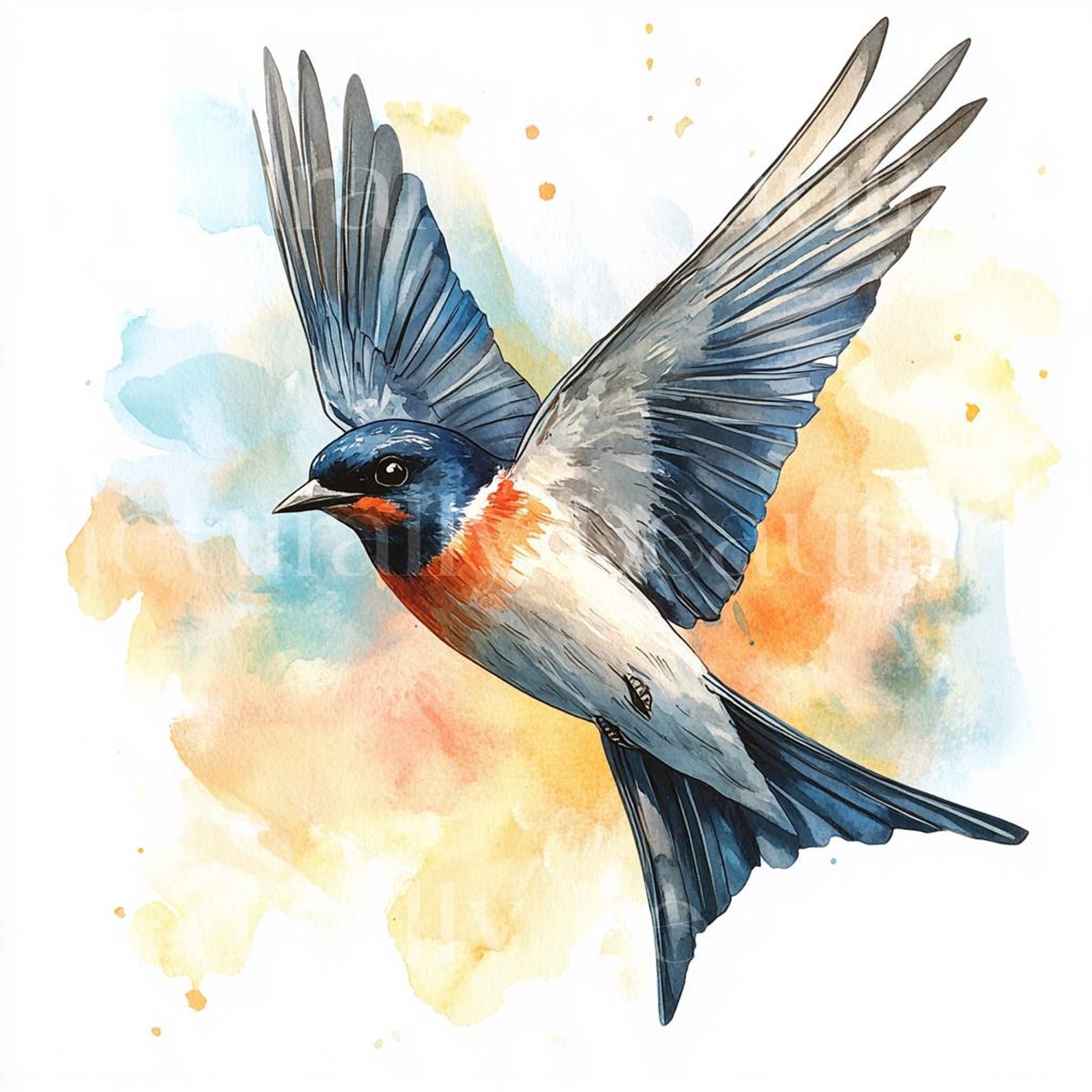 10 X Spring Swallows Clipart - High Quality JPG Bundle - Wild Birds ...