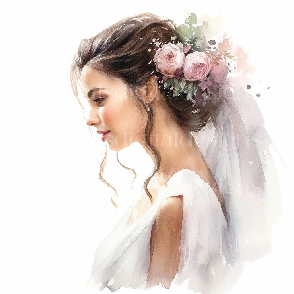 Beautiful Brides Watercolour Clipart - 20 High Quality Downloadable ...
