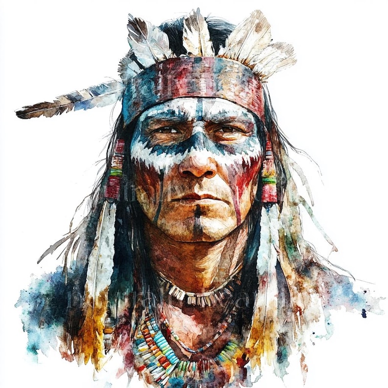 10 X Native American Man Clipart Bundle, High Quality JPG Instant ...