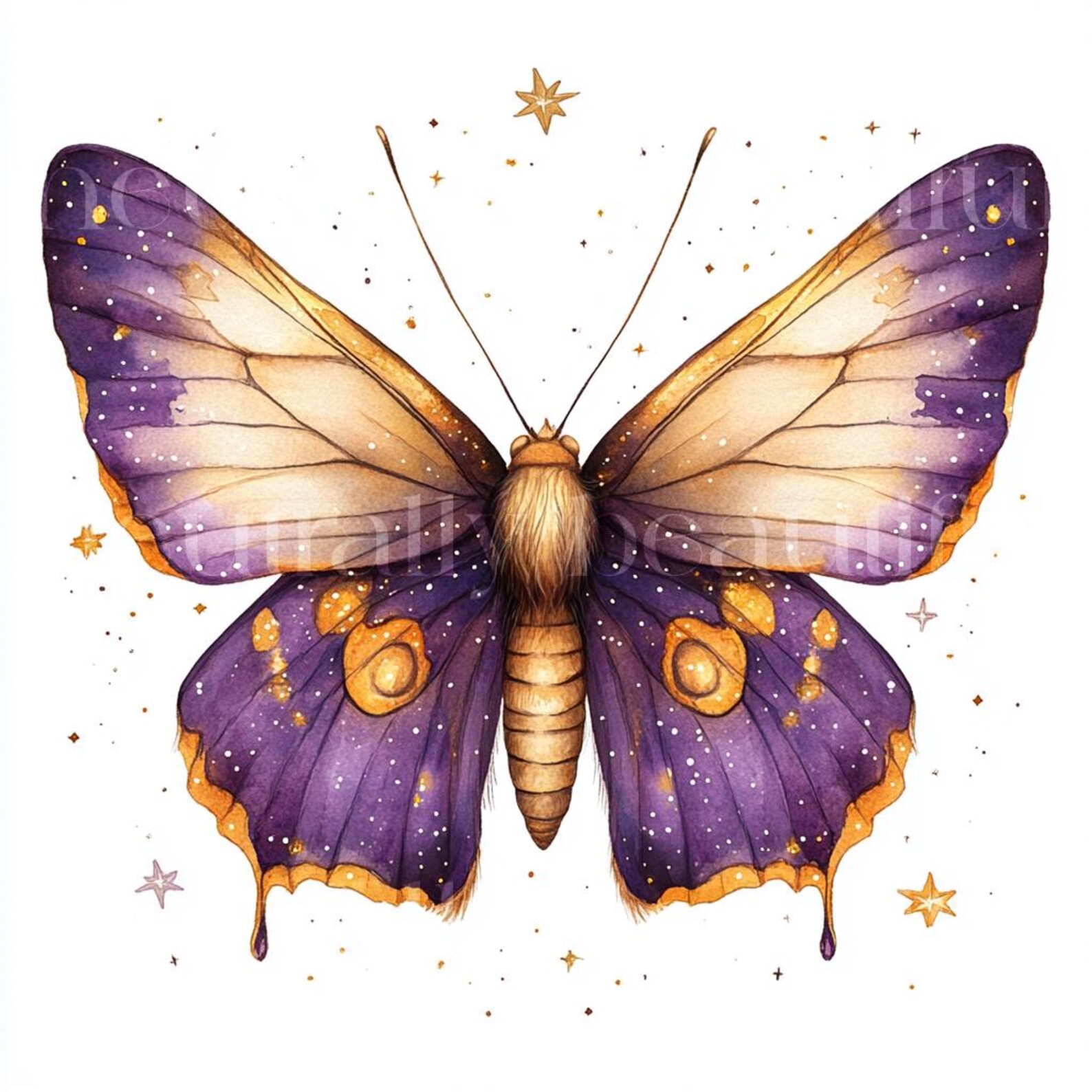 12 X Mythical Moon Moths Clipart - High Quality JPG Bundle - Spiritual ...