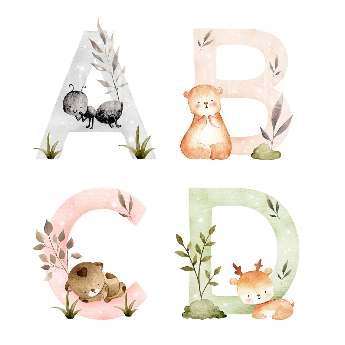 Cute Animal Alphabet SVG Bundle - PNG + Svg File Downloadable Pack ...