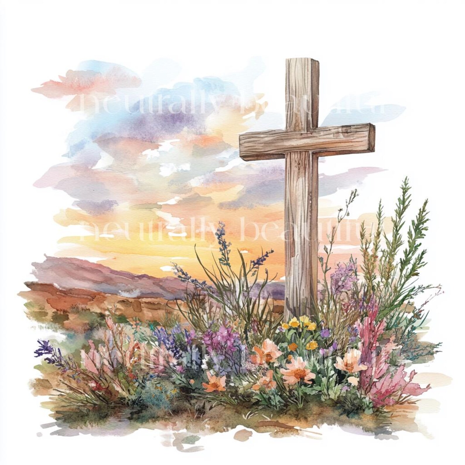 10 X Easter Christian Cross Scenes Clipart Bundle, High Quality JPG ...