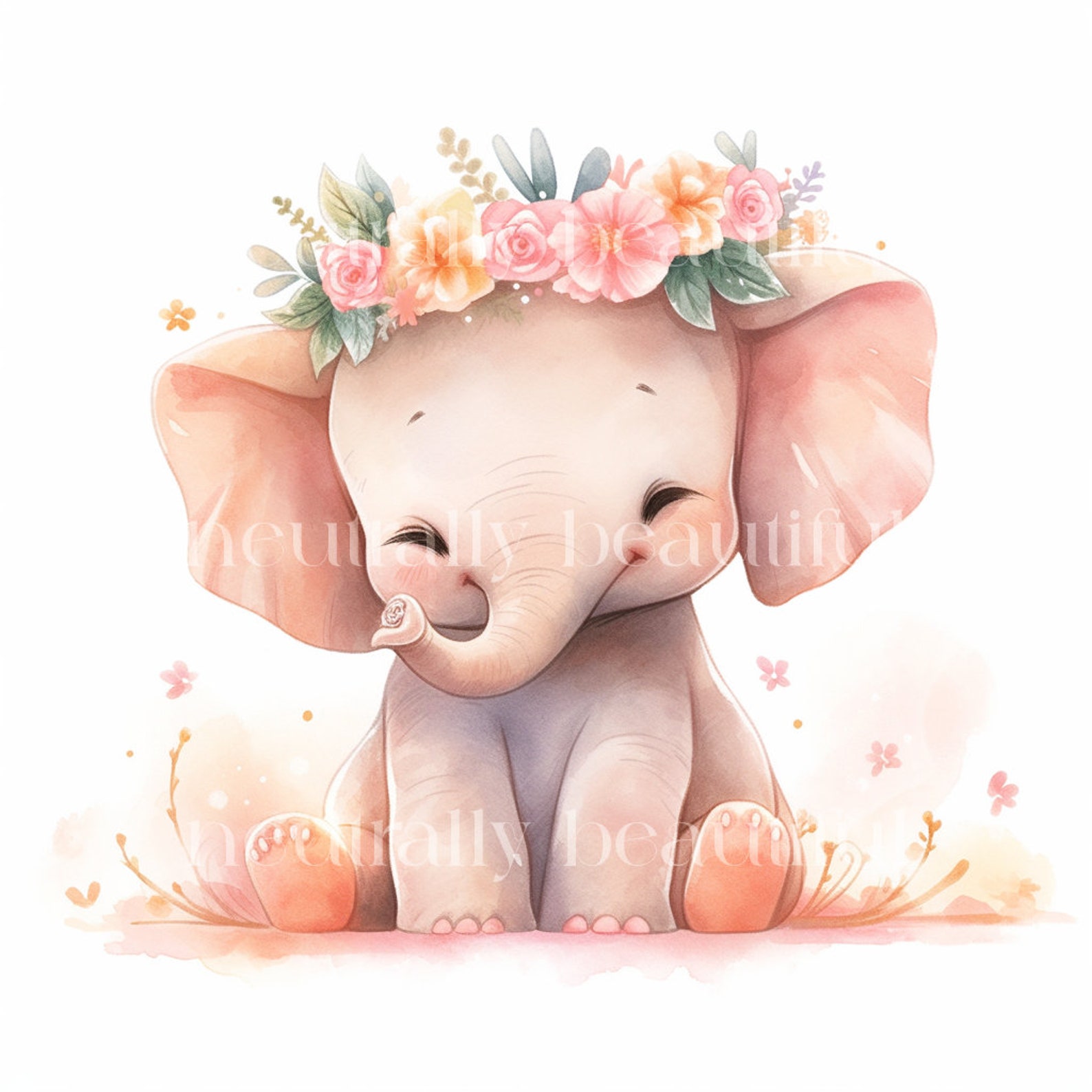Cute Baby Elephants Clipart - 10 High Quality Downloadable Jpgs ...