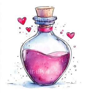 10 X Love Potion Valentine's Clipart Bundle - High Quality Jpgs ...