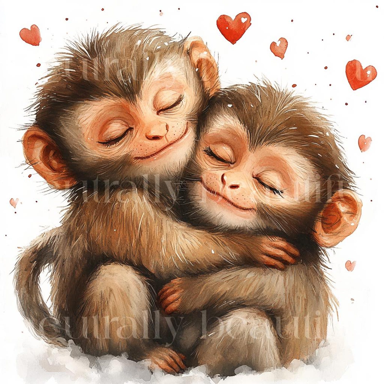 12 X Monkeys & Hearts Clipart Bundle - High Quality Jpgs - Romantic ...