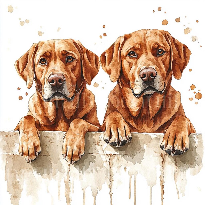 12 X Two Fox Red Labradors Clipart Bundle - High Quality Jpgs ...