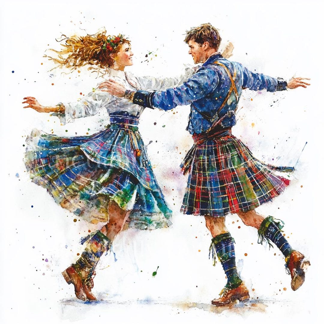 10 X Highland Dancers Clipart Bundle - High Quality Jpgs - New Year's ...