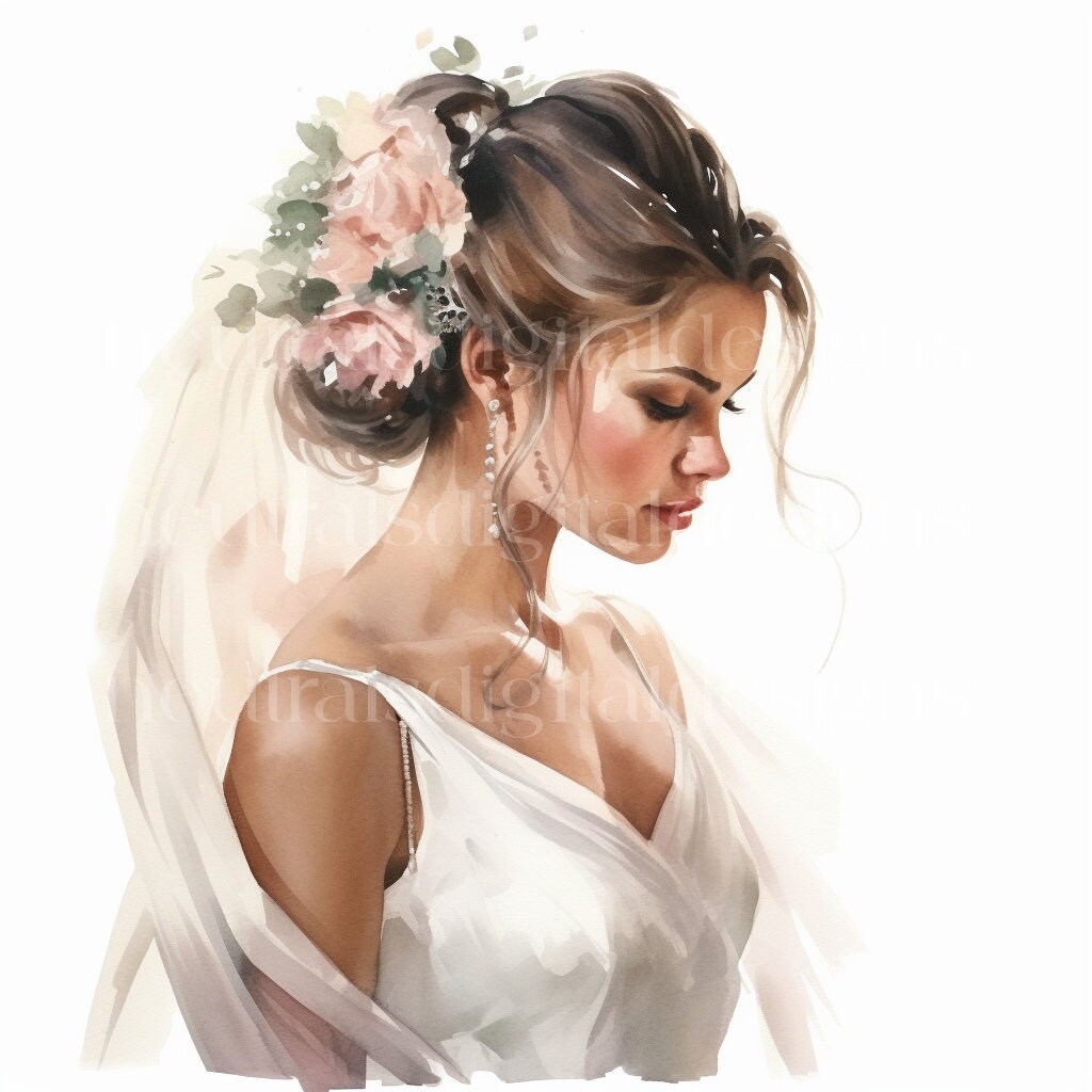 Beautiful Brides Watercolour Clipart - 20 High Quality Downloadable ...