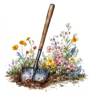 10 X Garden Spade Clipart Bundle - High Quality Jpgs - Gardening Spring ...