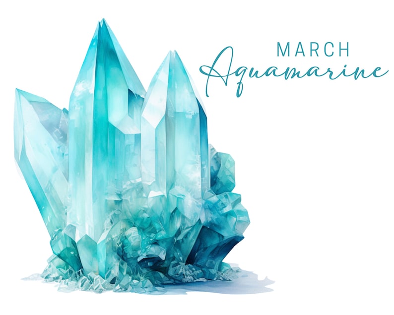 Watercolour Birthstone Crystals Downloadable Clipart - 24 Jpgs ...