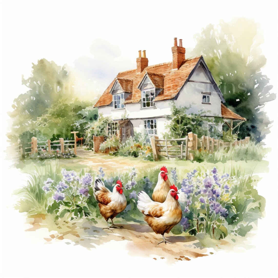 12 Pretty Rural Farmhouse Clipart, High Quality Downloadable Jpgs ...