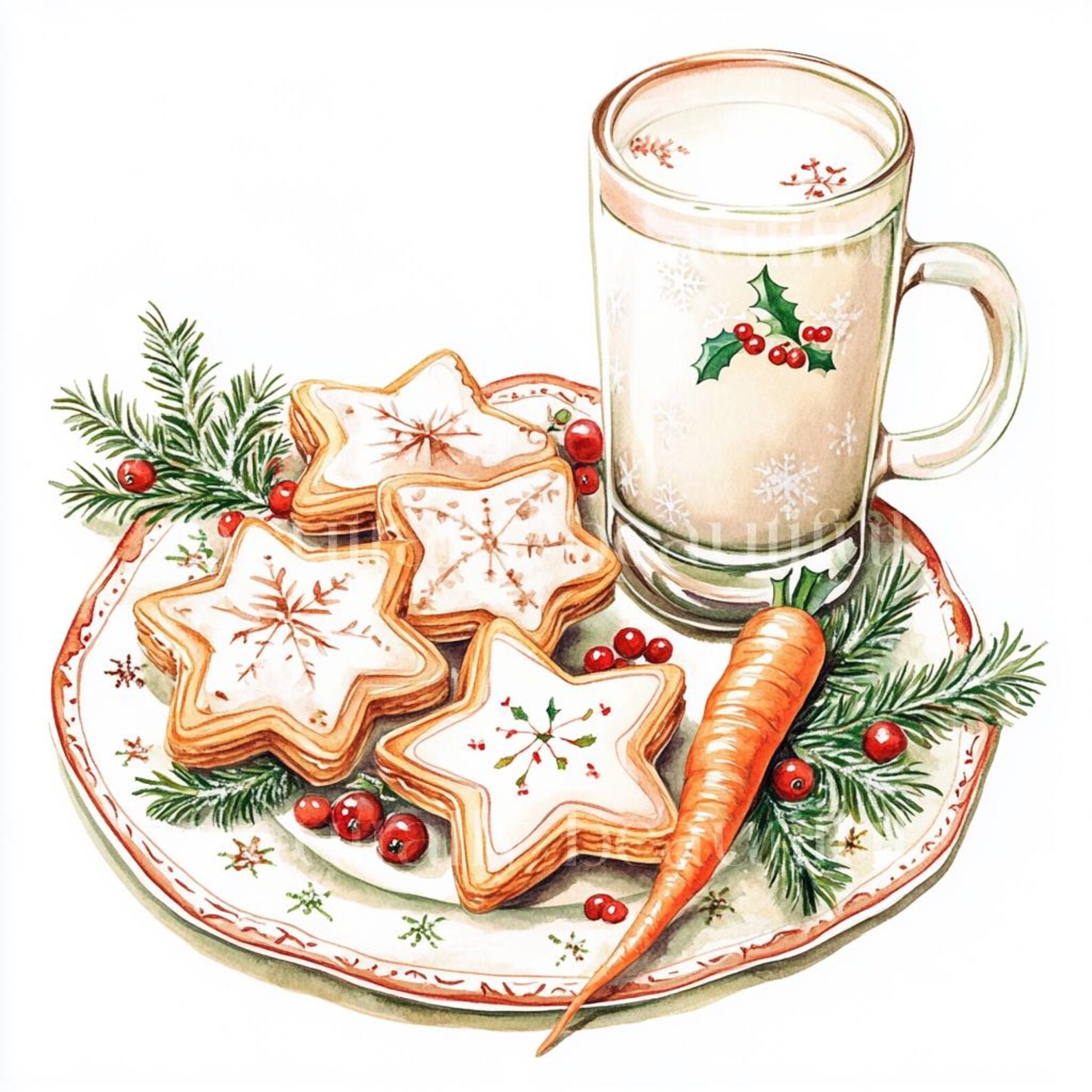 10 X Cookies & Milk for Santa Christmas Clipart Bundle - High Quality ...