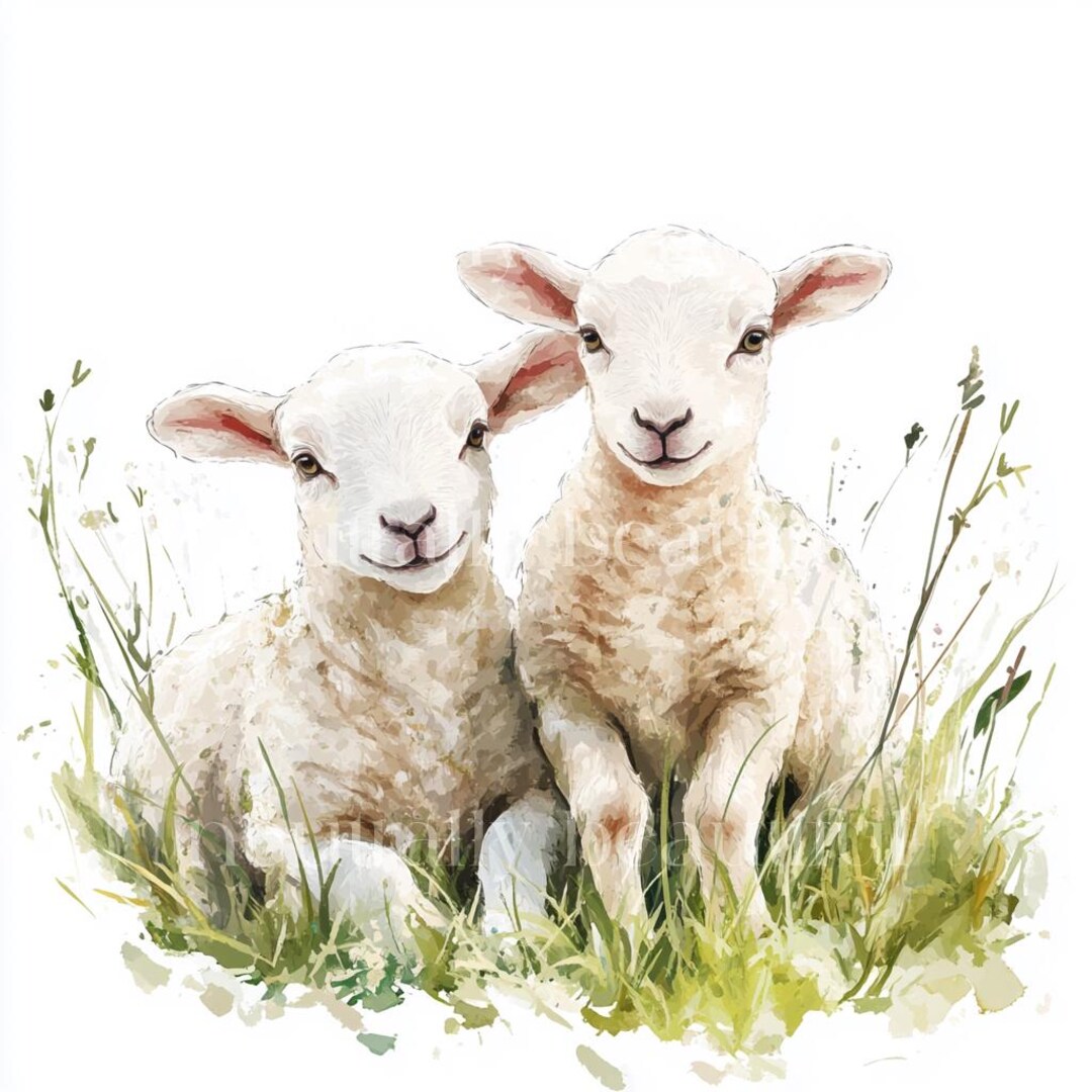10 X Spring Lambs Clipart - High Quality JPG Bundle - Farmyard Animal ...