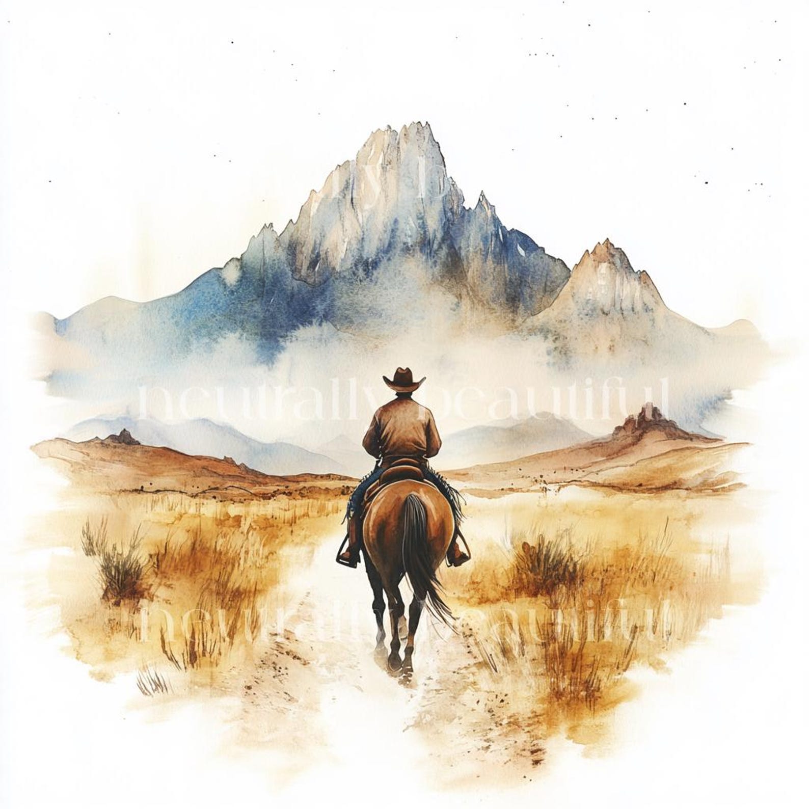 10 X Cowboy Scenery Clipart Bundle - High Quality Jpgs - Western Cowboy ...