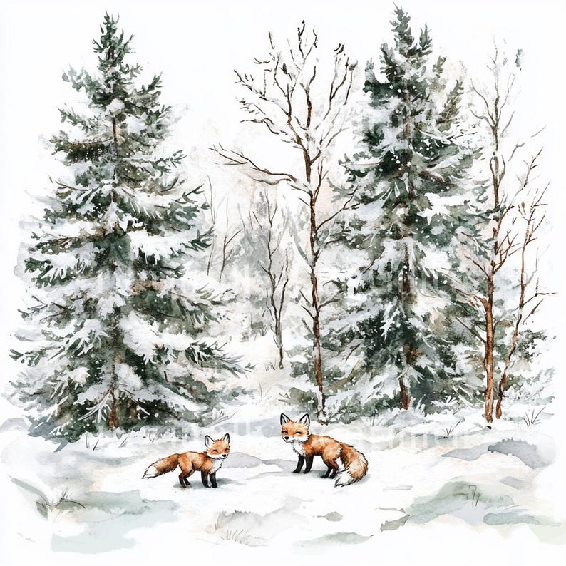 10 X Winter Fox Landscape Scenes - High Quality Jpgs - Fox Downloads ...