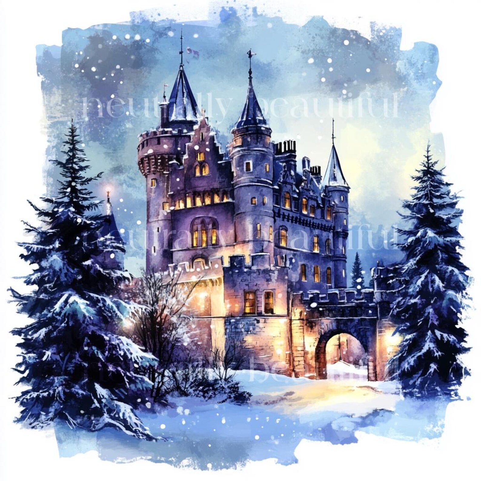 10 X Scottish Castles Clipart Bundle - High Quality Jpgs - Winter ...
