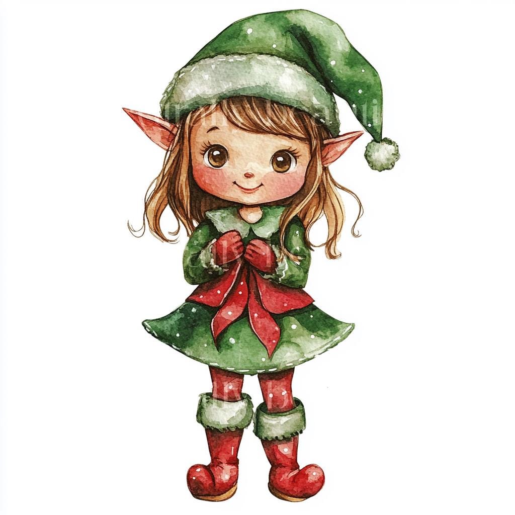 15 X Christmas Elves Clipart - High Quality Jpgs - Christmas Elf ...