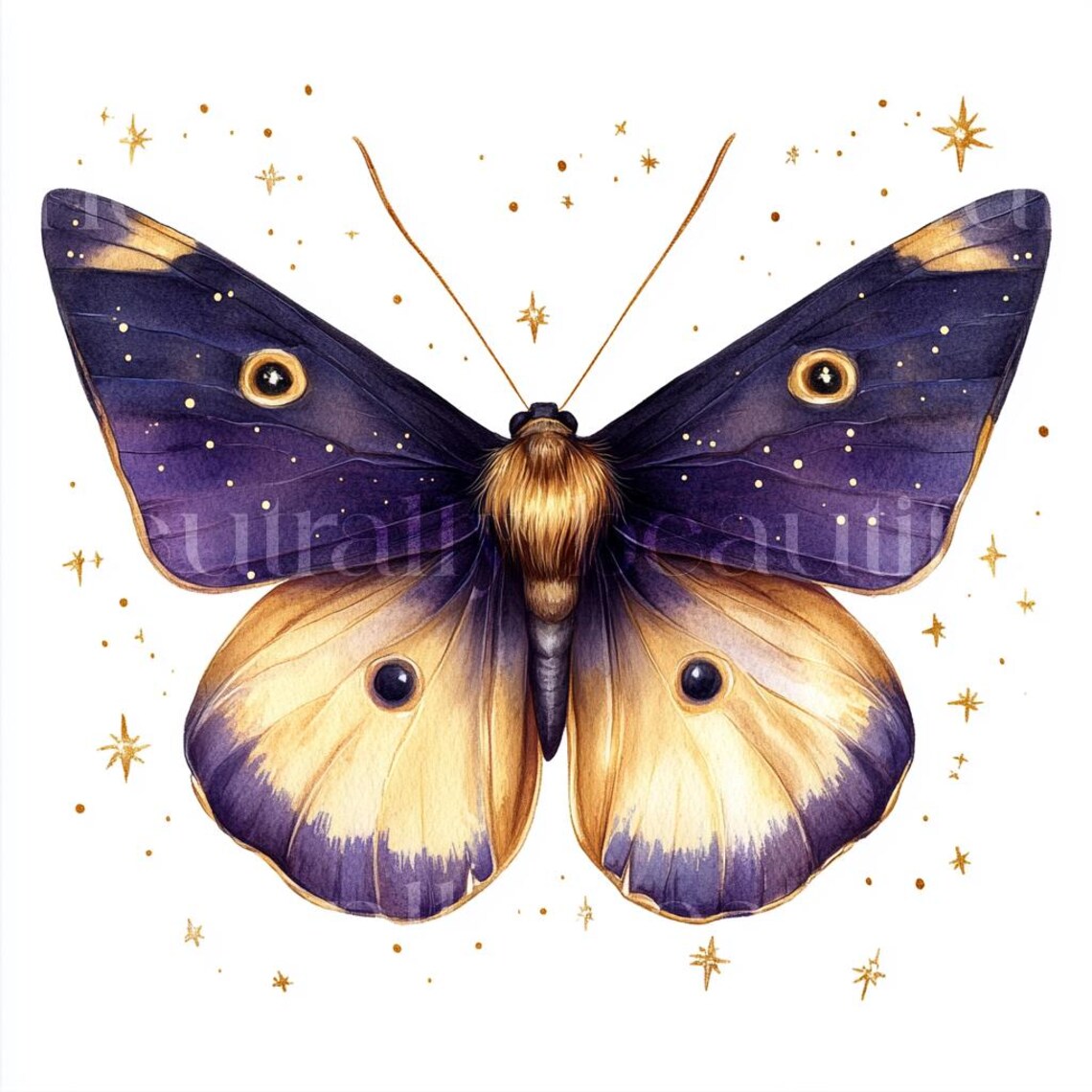12 X Mythical Moon Moths Clipart - High Quality JPG Bundle - Spiritual ...