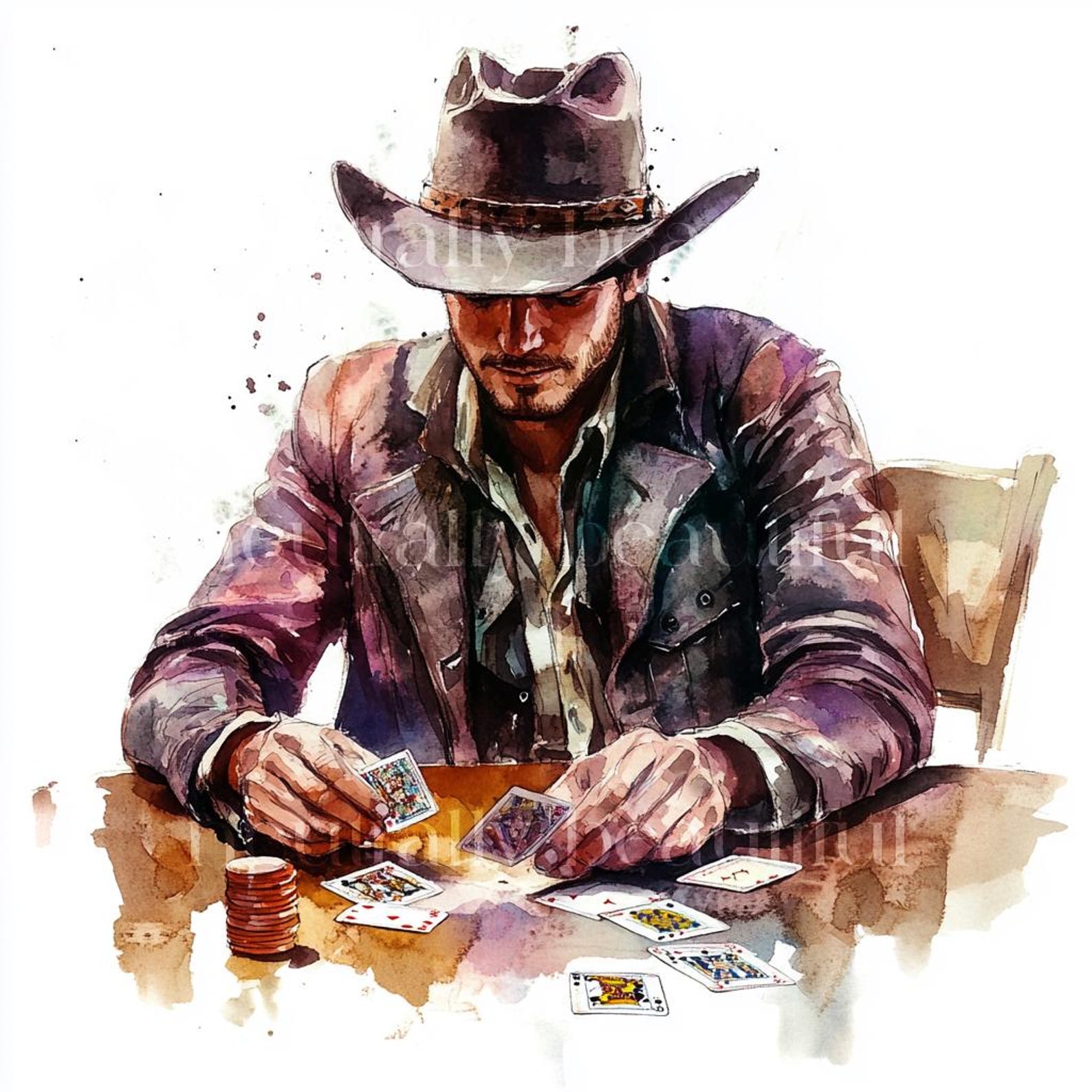 10 X Cowboys Playing Cards Clipart Bundle - High Quality Jpgs - Western ...