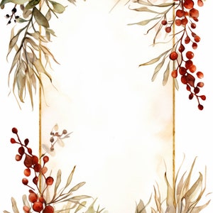 40 X Christmas Themed Borders & Edges Downloadable Papers - Watercolour ...