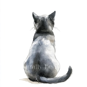 28 X Cats Facing Away Clipart Bundle - High Quality JPG Watercolour ...