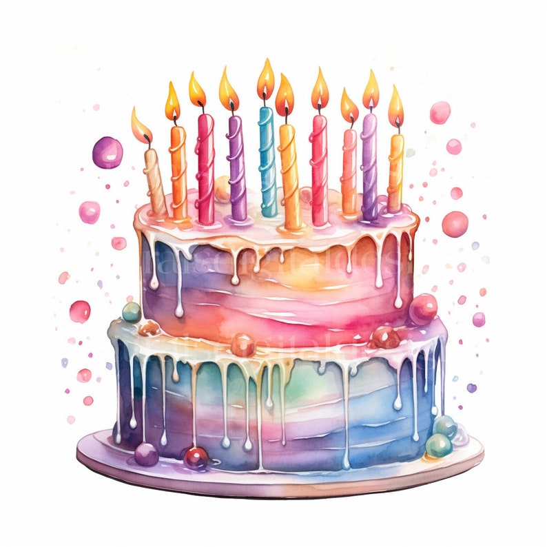15 X Birthday Cakes Downloadable Clipart Pack - High Quality Jpgs ...