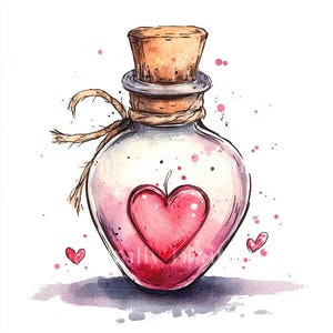 10 X Love Potion Valentine's Clipart Bundle - High Quality Jpgs ...