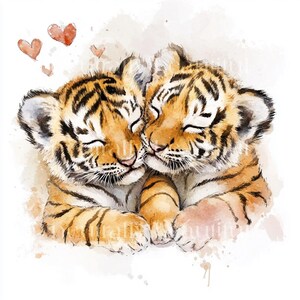 10 X Tigers & Hearts Clipart Bundle - High Quality Jpgs - Romantic ...