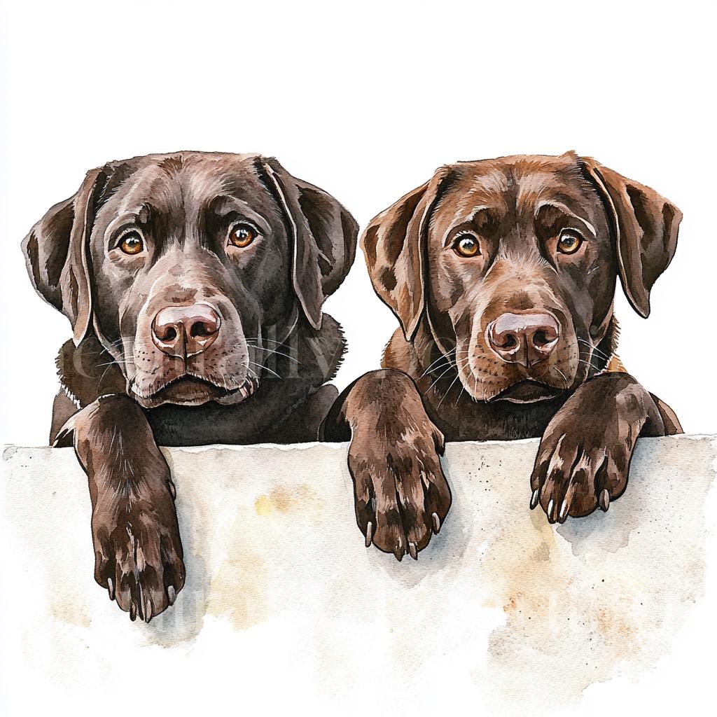 12 X Two Chocolate Labradors Clipart Bundle - High Quality Jpgs ...