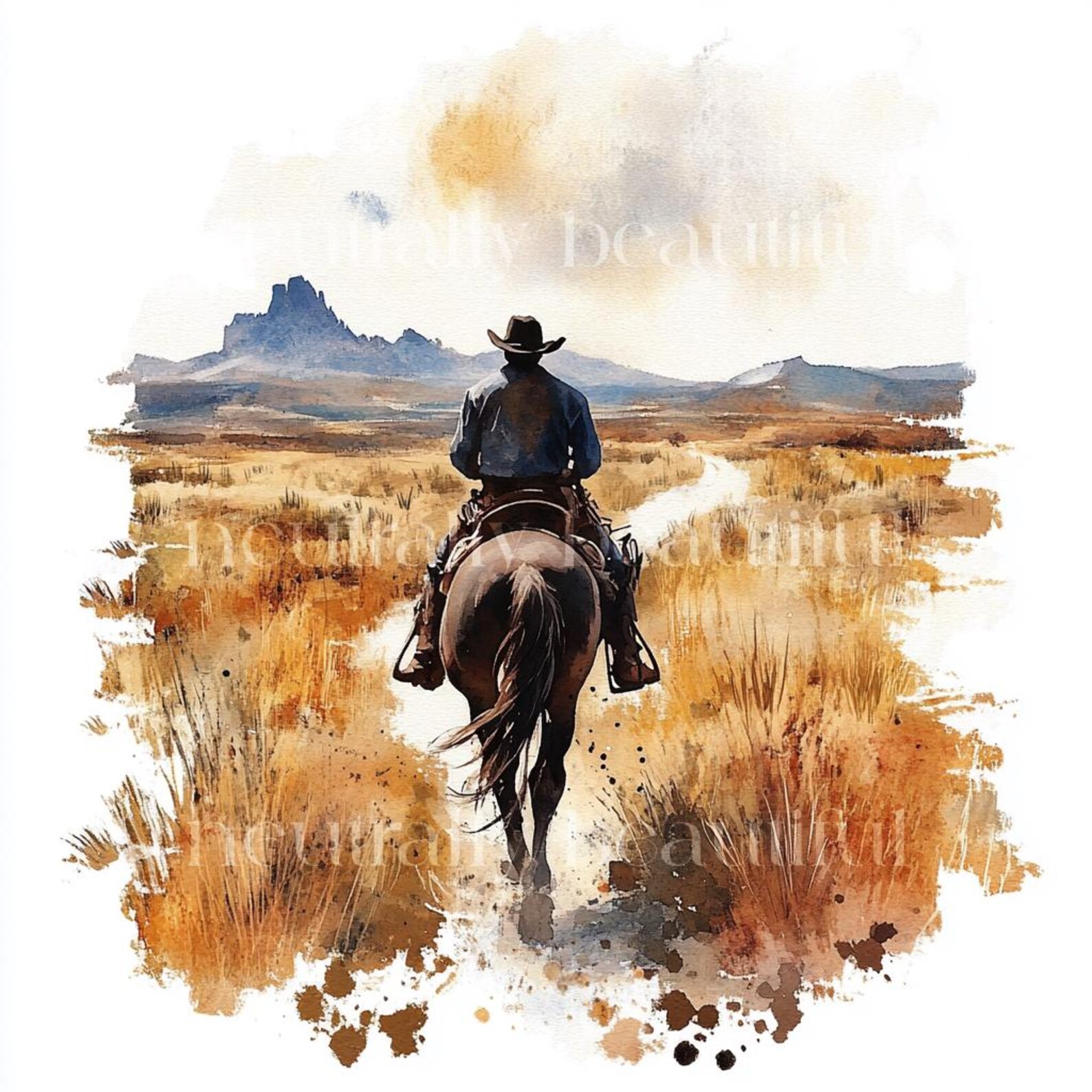 10 X Cowboy Scenery Clipart Bundle - High Quality Jpgs - Western Cowboy ...