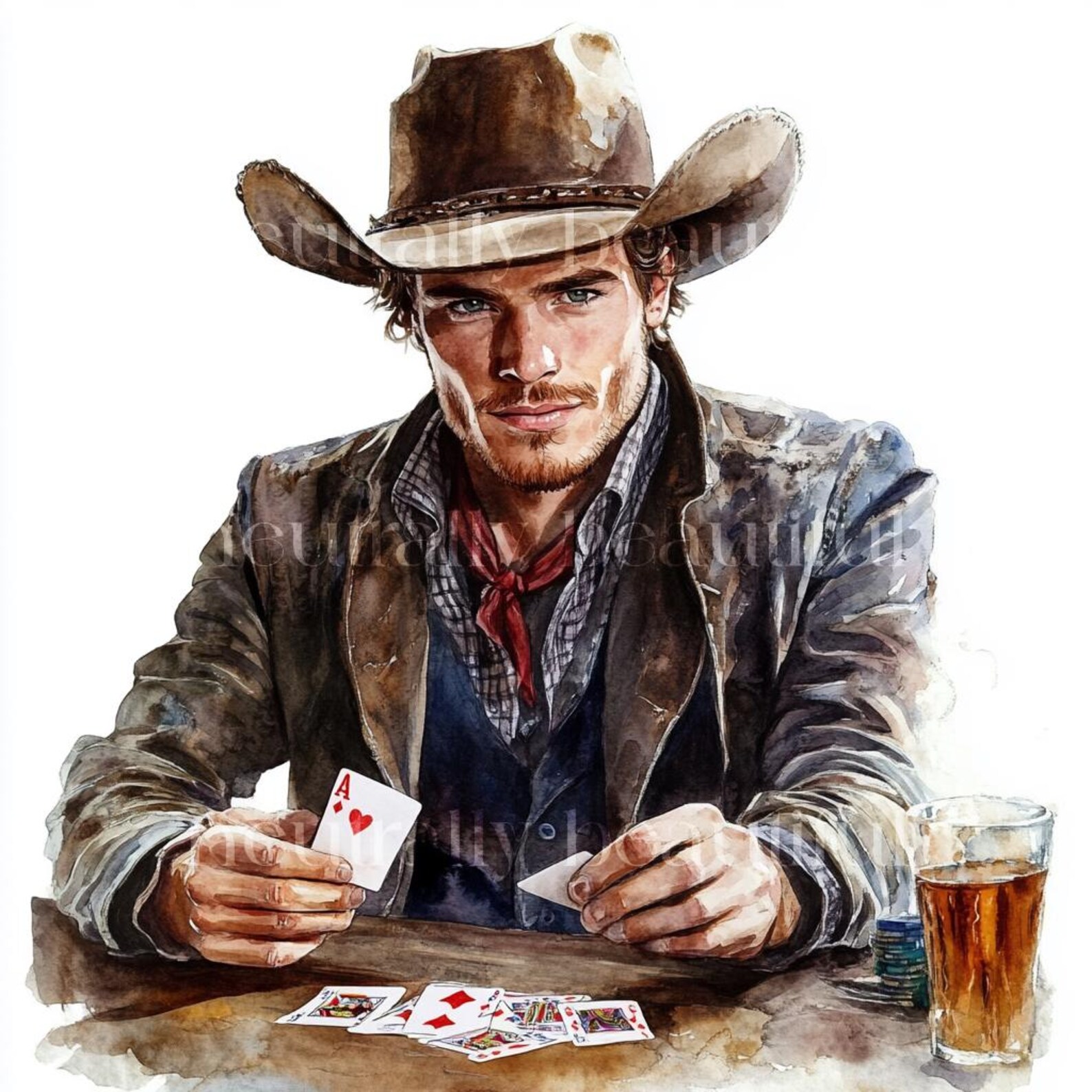 10 X Cowboys Playing Cards Clipart Bundle - High Quality Jpgs - Western ...