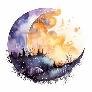 Mythical Moon Downloadable Clipart - 12 Jpgs - Downloadable Printable ...