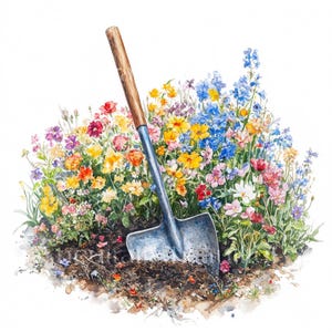 10 X Garden Spade Clipart Bundle High Quality Jpgs Gardening Spring ...
