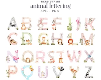 Jungle Alphabet Clipart Safari Clip Art Digital Letters - Etsy