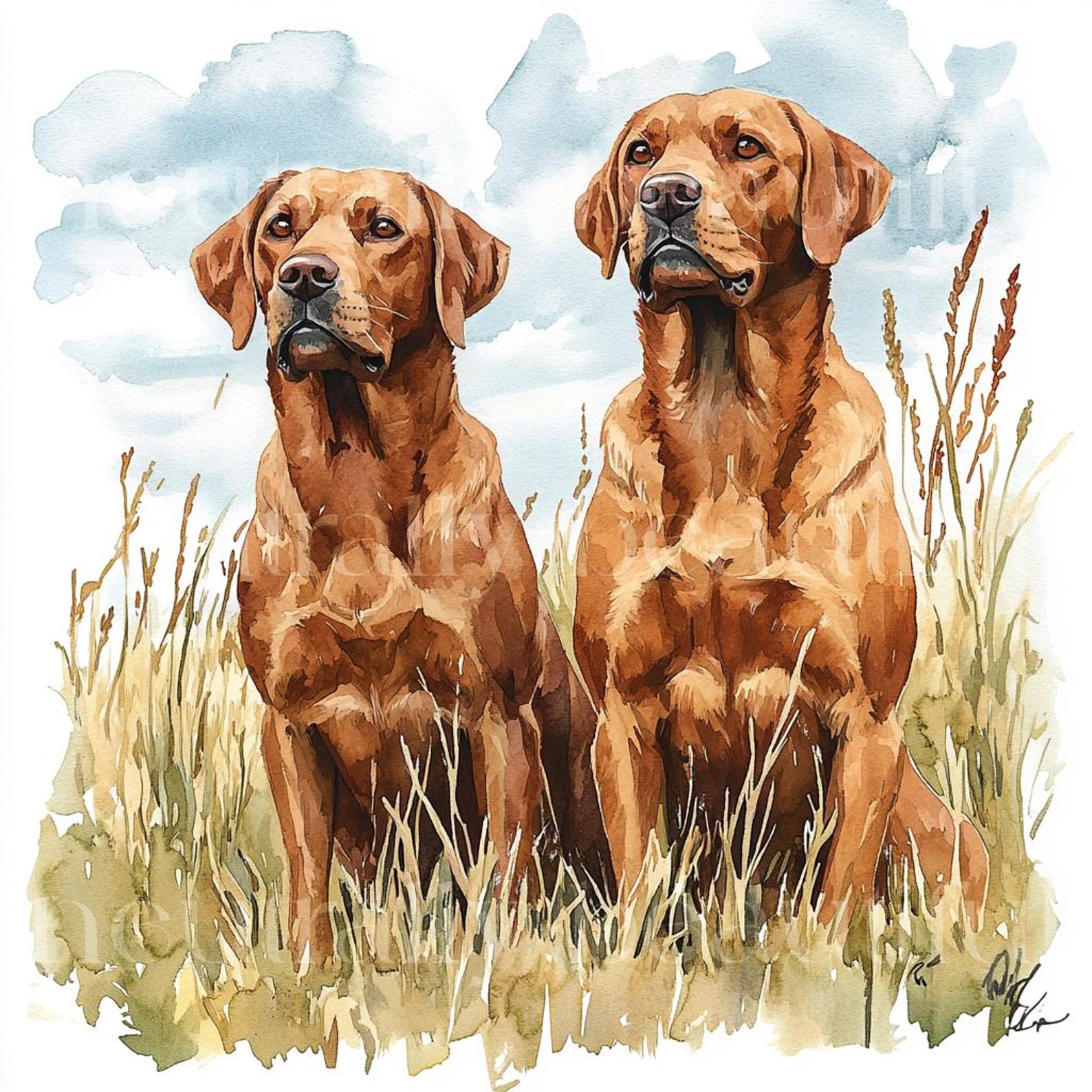 12 X Two Fox Red Labradors Clipart Bundle - High Quality Jpgs ...