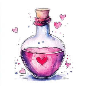 10 X Love Potion Valentine's Clipart Bundle - High Quality Jpgs ...