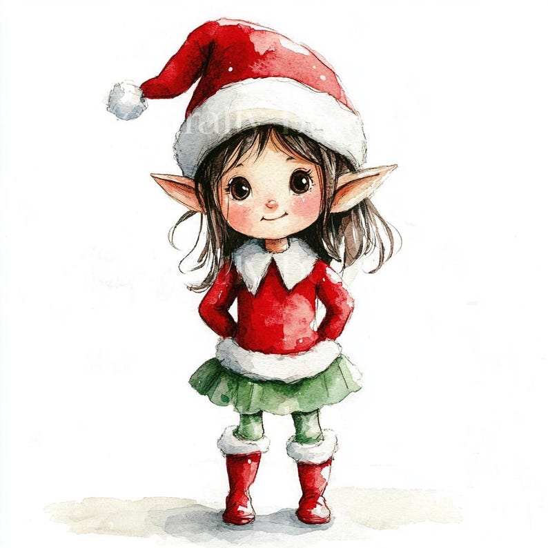 15 X Christmas Elves Clipart - High Quality Jpgs - Christmas Elf ...
