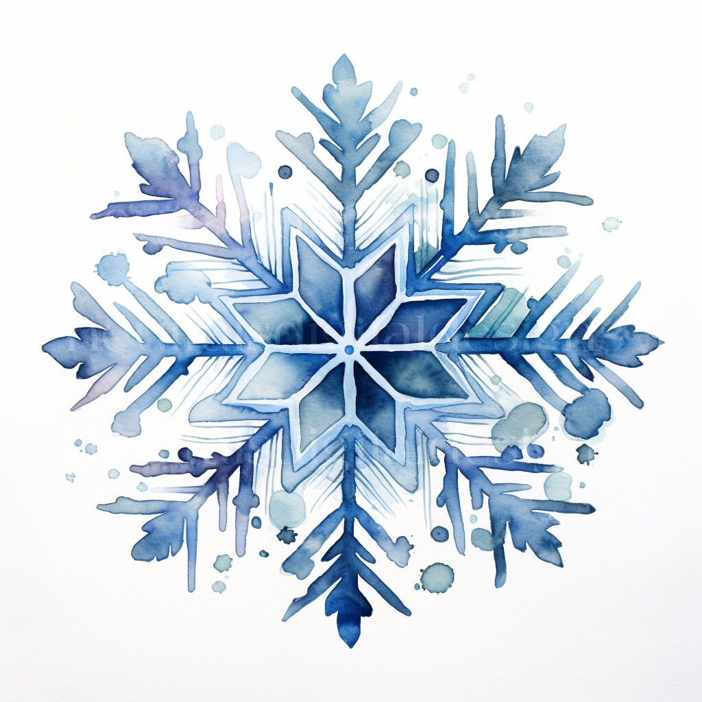 Snowflake Watercolour Clipart - 10 High Quality Downloadable Jpgs ...