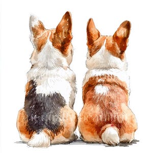 18 X Corgi Dogs Clipart Bundle - High Quality JPG Watercolour Printable ...